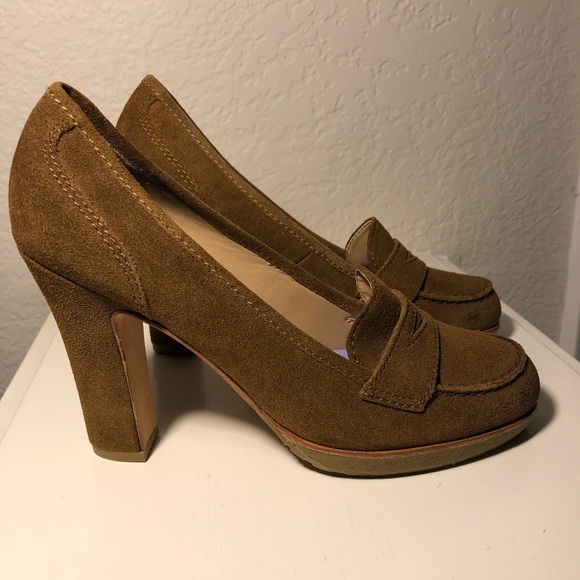 Talbots | Shoes | Talbots 6 Light Brown Suede Loafer Heel Shoes | Poshmark